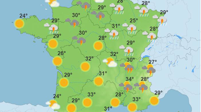 De forts orages menacent la France